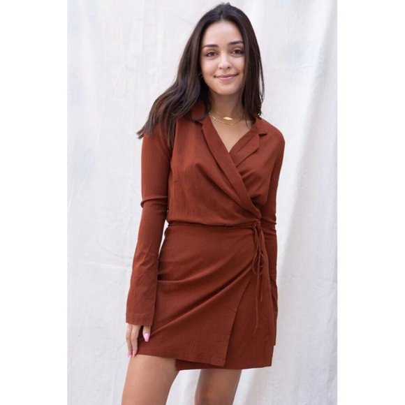 Free People | Dresses | Free People Helena Wrap Dress In Coconut Shell ...